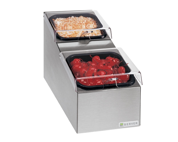 Server 2-Pan Relish Server Self Closing Lids