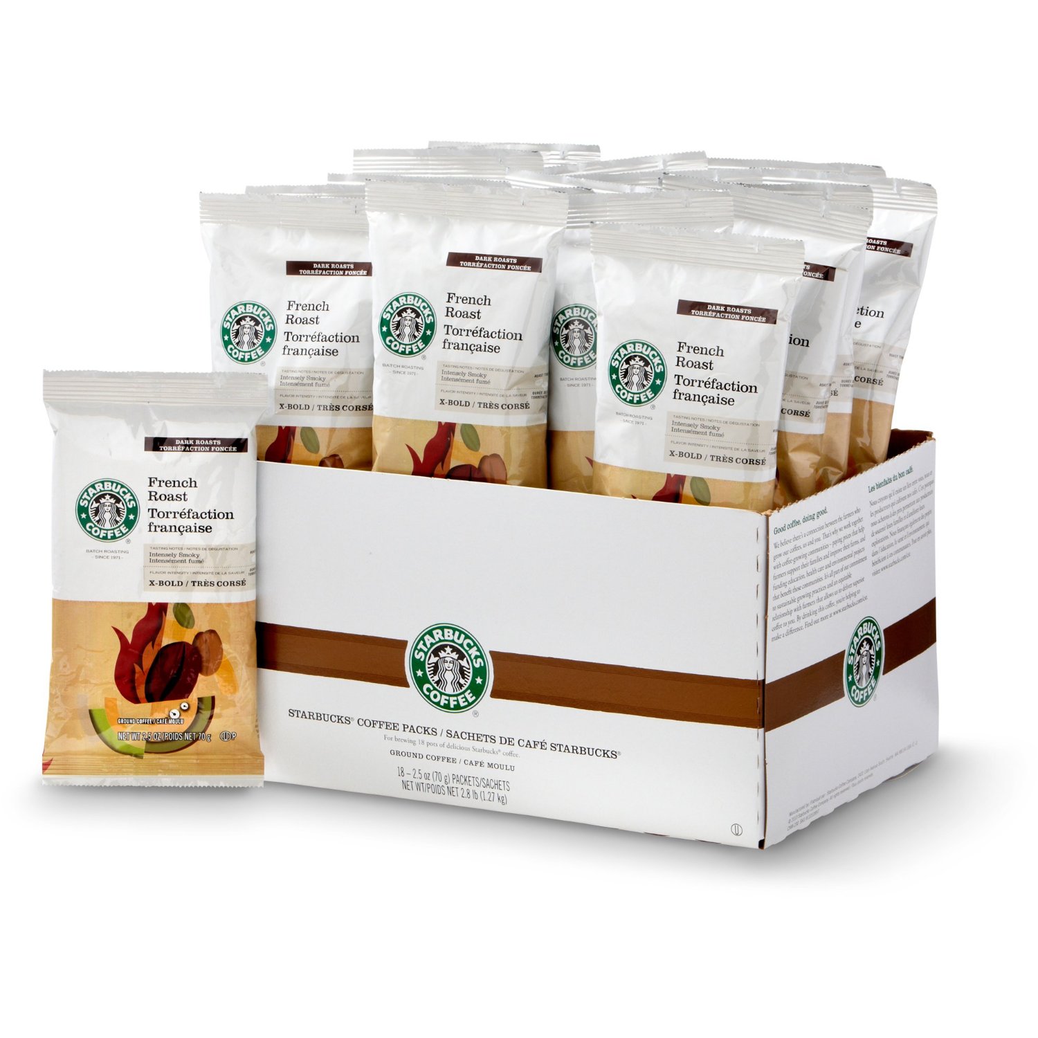 Starbucks French Roast Coffee Portion Pack, 2.5 oz ea. 72 Total