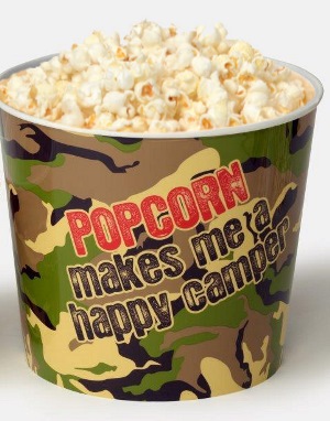 Wabash A45063 Plastic Camouflage Popcorn Tub Jumbo 8 qt
